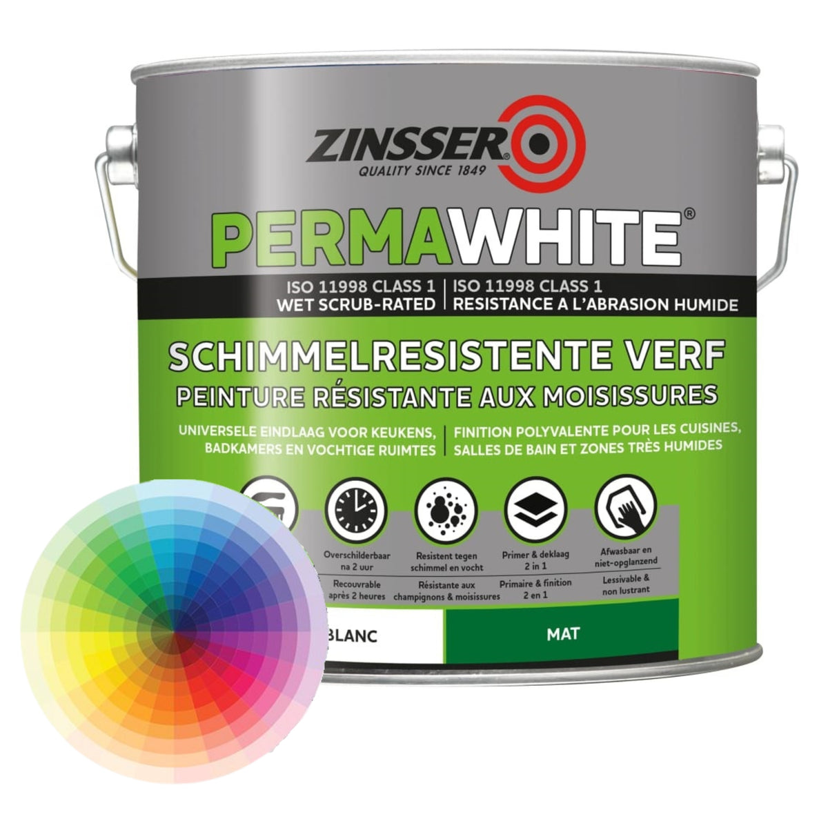 ZINSSER PERMA-WHITE MATT Интериорна боя против мухъл / 10L – MANA